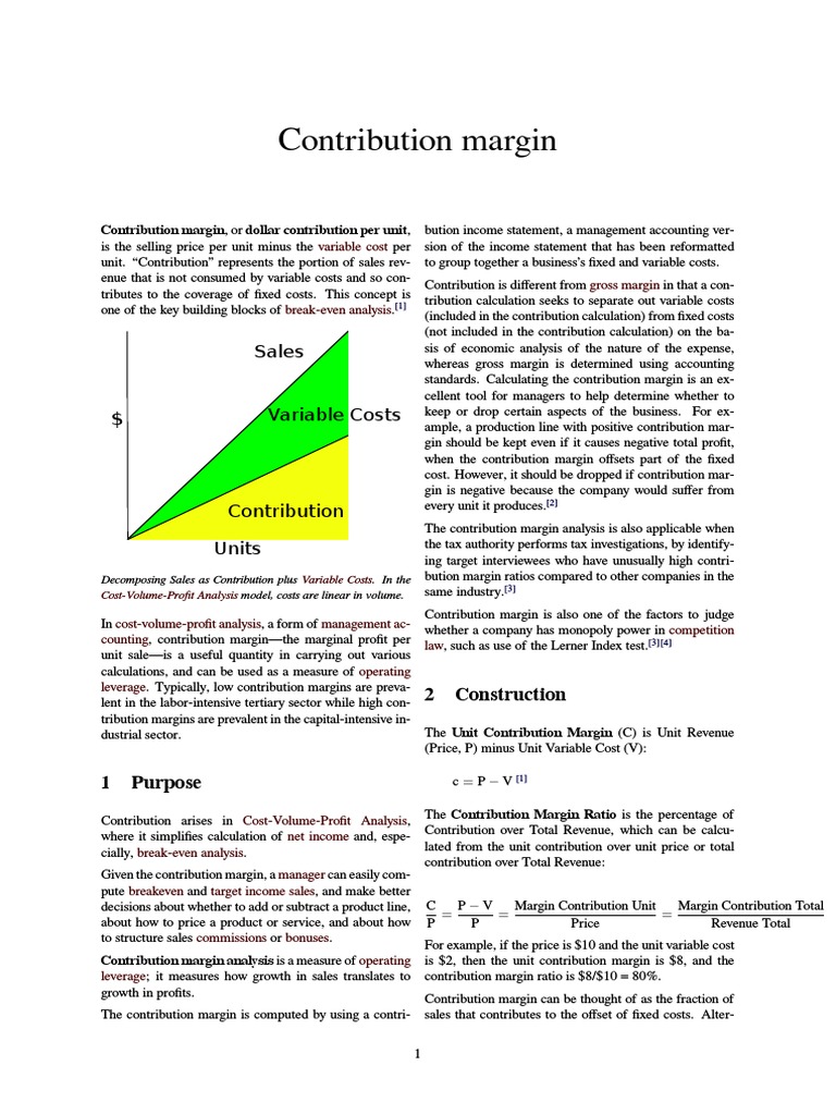 Contribution Margin | PDF | Financial Accounting | Microeconomics