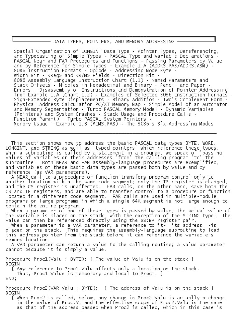 Pascalasm Sec 13 Pdf Pointer Computer Programming Subroutine