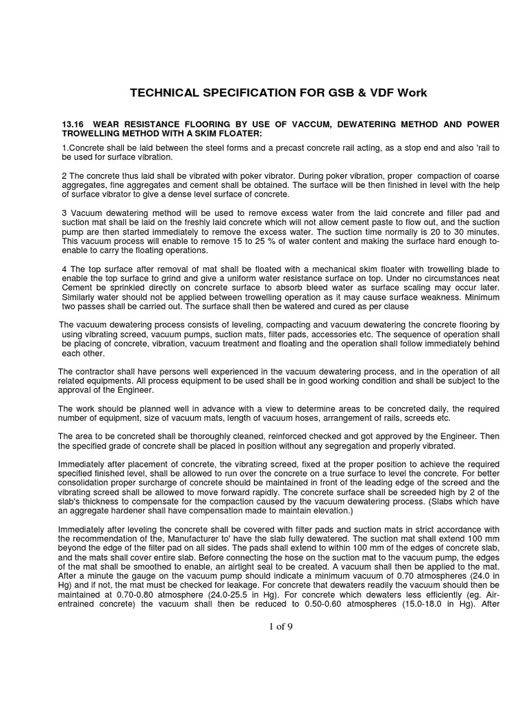 2287 Technical Specification | PDF | Concrete | Building Materials