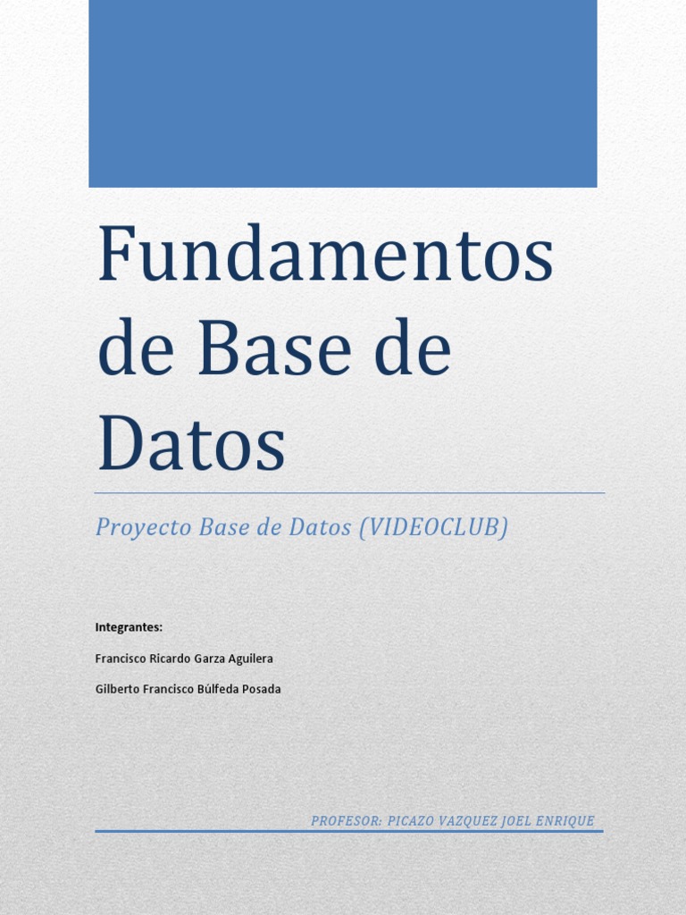 Fundamentos de Base de Datos | PDF | Bases de datos | Datos de computadora