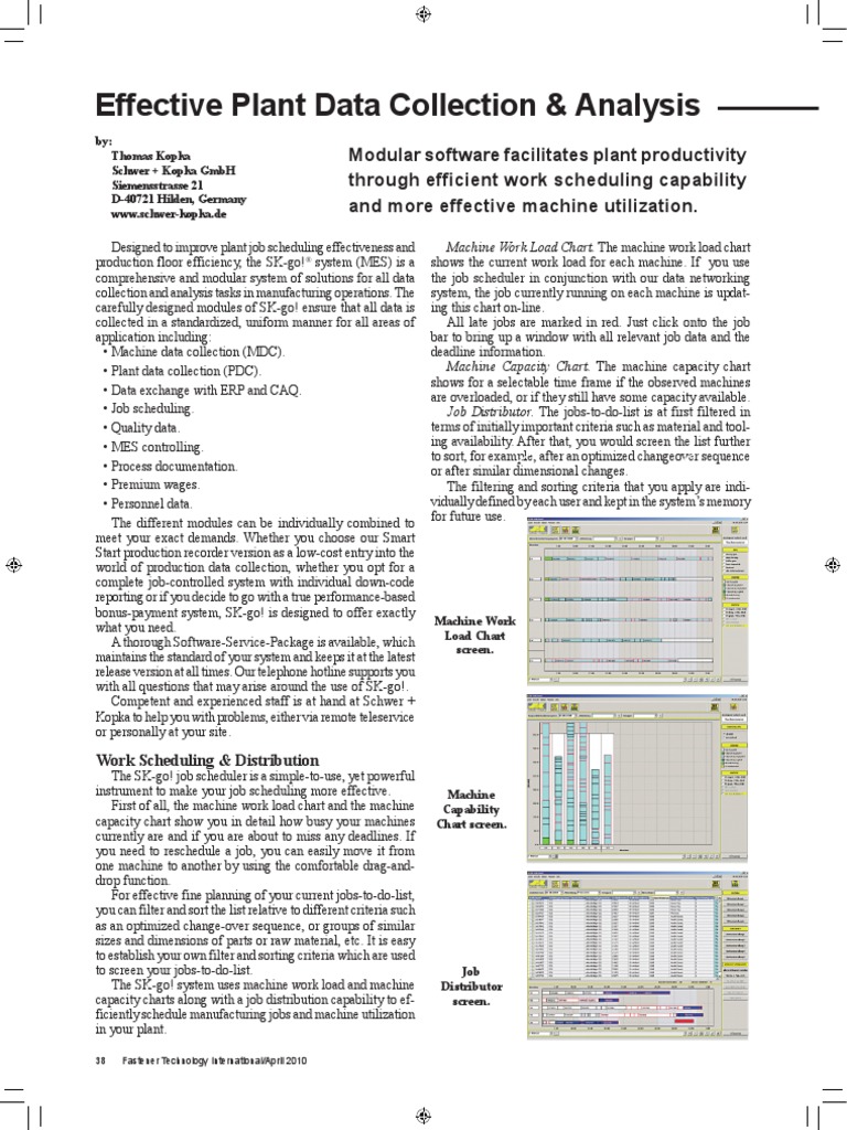Effective Plant Data Collection and Analysis by Schwer+Kopka | PDF ...