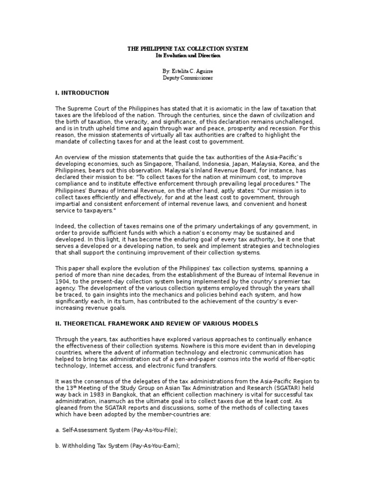 The Philippine Tax Collection System | PDF | Withholding Tax | Income Tax
