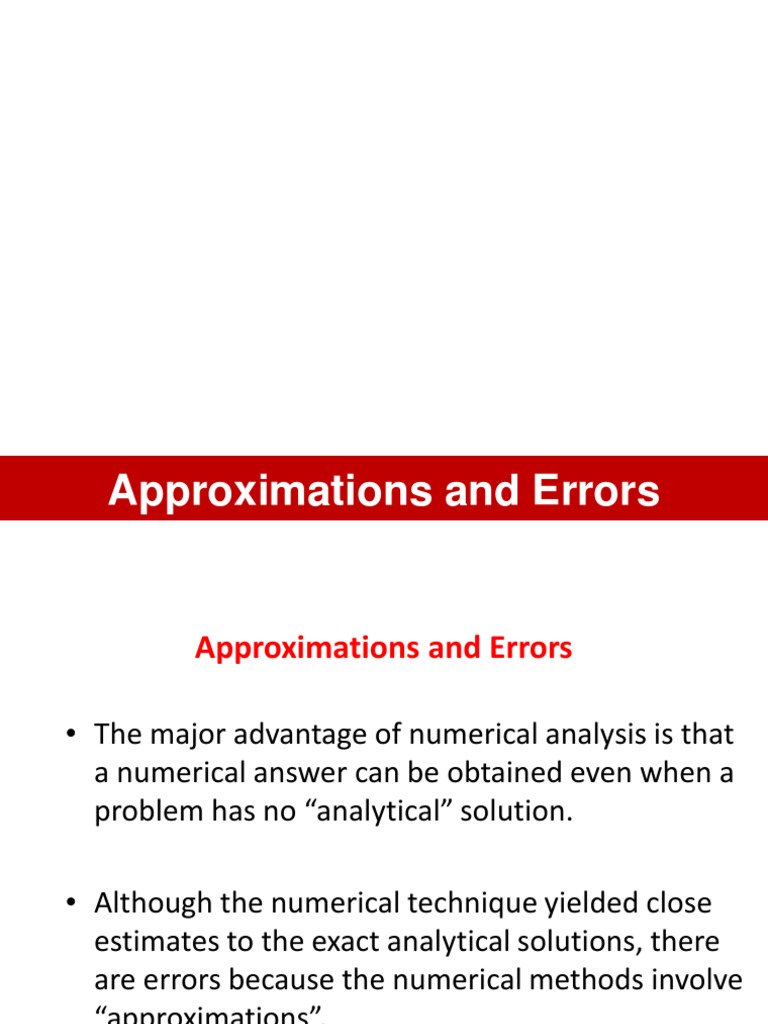 Ch3 ApproximationsErrors | PDF | Approximation | Numerical Analysis