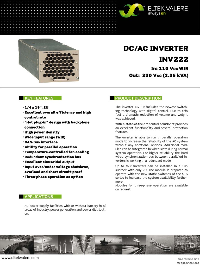 INV222 DC/AC Inverter Specifications | PDF | Power Inverter ...