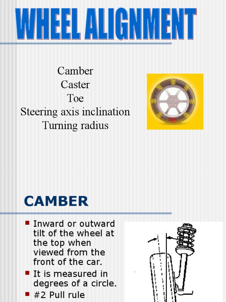 Front Wheel Alignment | PDF | Steering | Tire