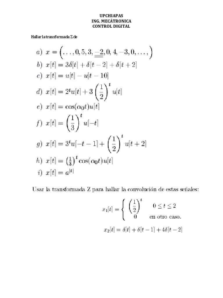 Ejercicios de Transformada Z | PDF