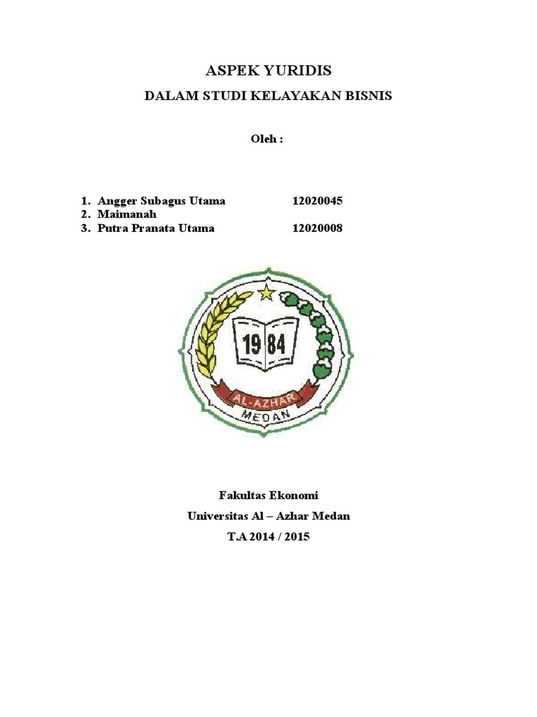 Aspek Yuridis Dalam Studi Kelayakan Bisnis | PDF