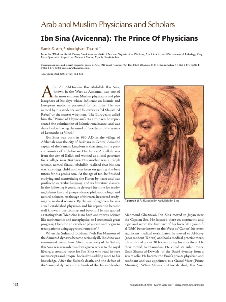 Ibn Sina (Avicenna) - The Prince of Physicians | PDF | Medicine | Wellness
