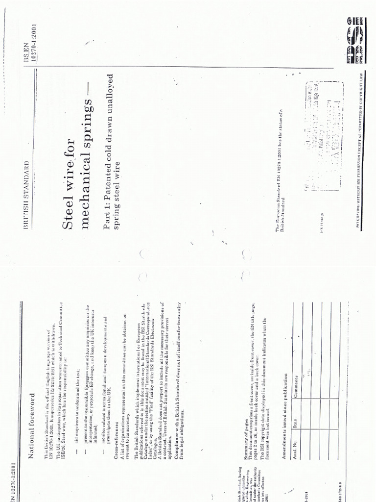 En 10270-1:2001 | PDF