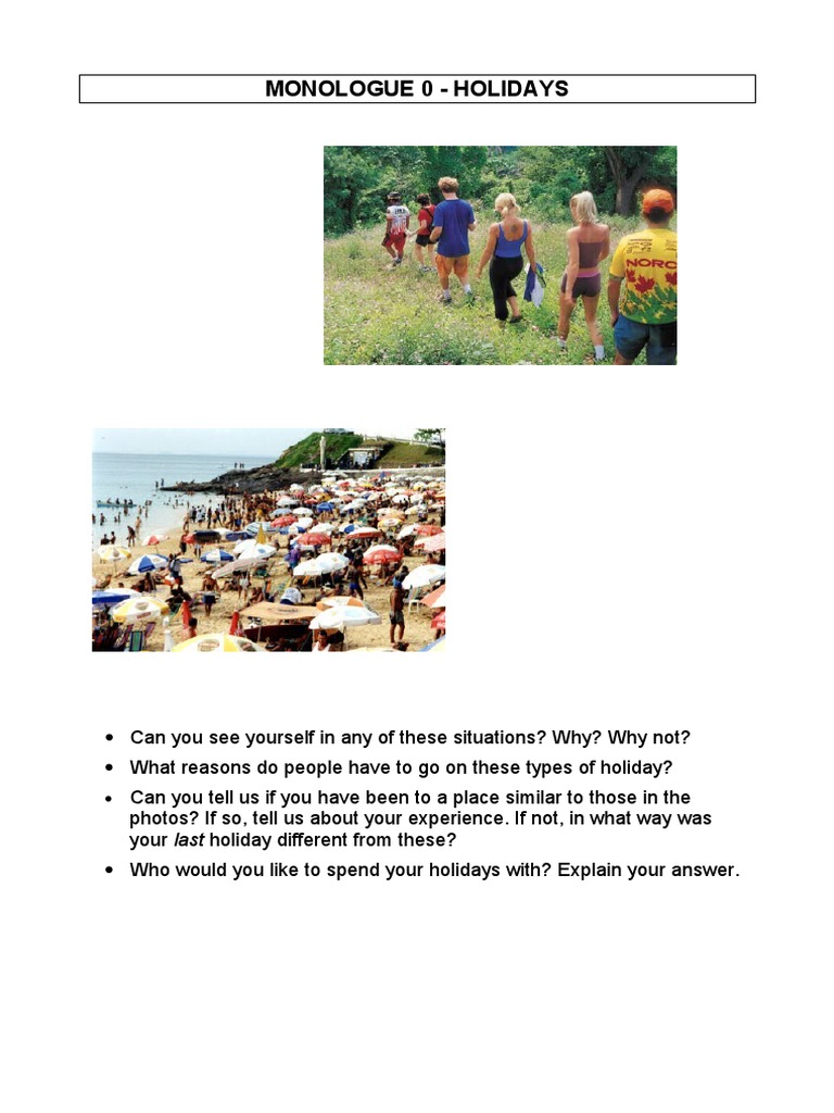 Ejemplo Examen Oral Nivel B1 Ingles | PDF