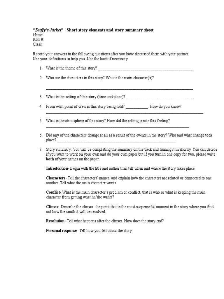 Element Sheet Duffy's Jacket | PDF