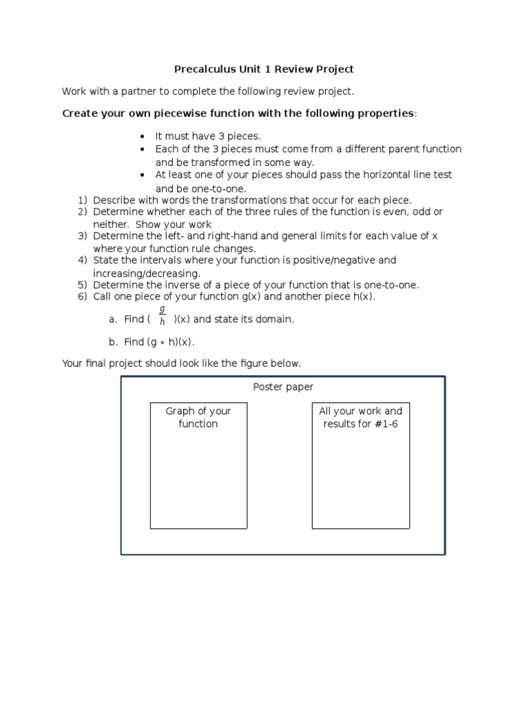 Unit 1 Review Project With Rubric | PDF