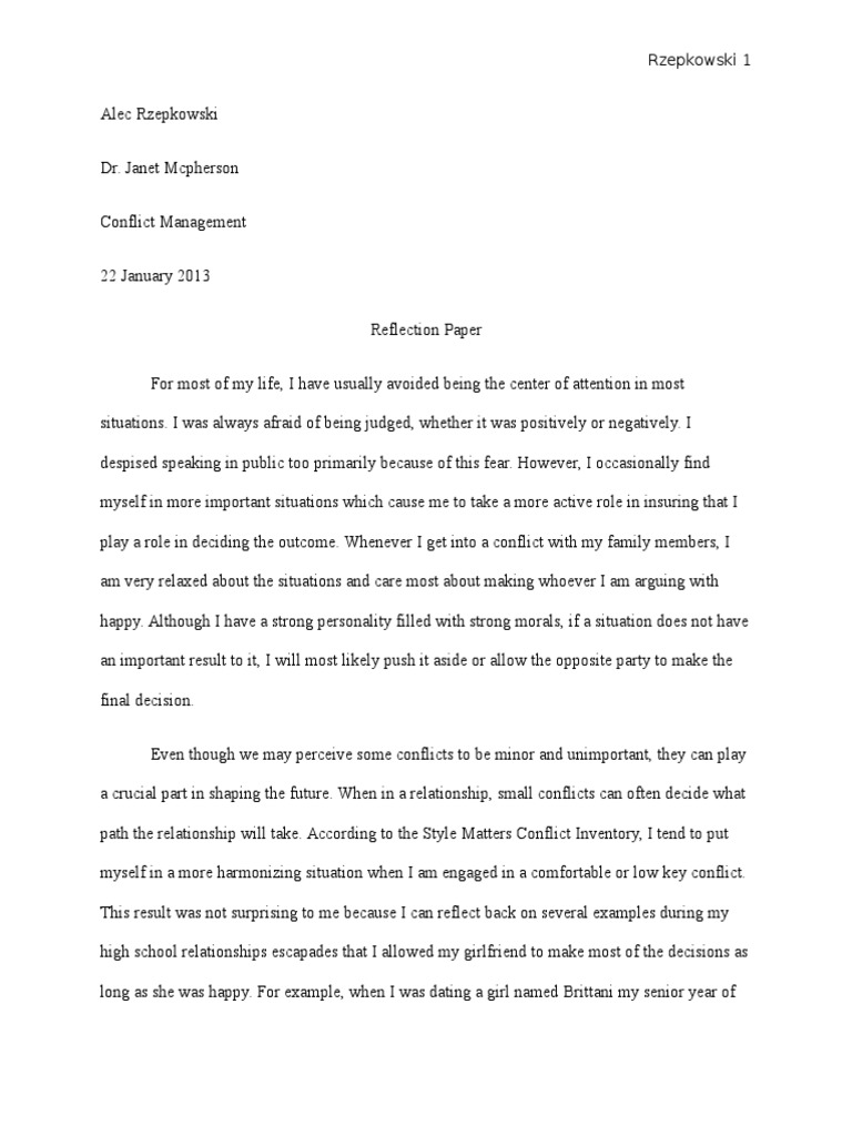 Reflection Paper | PDF | Police | Cognition