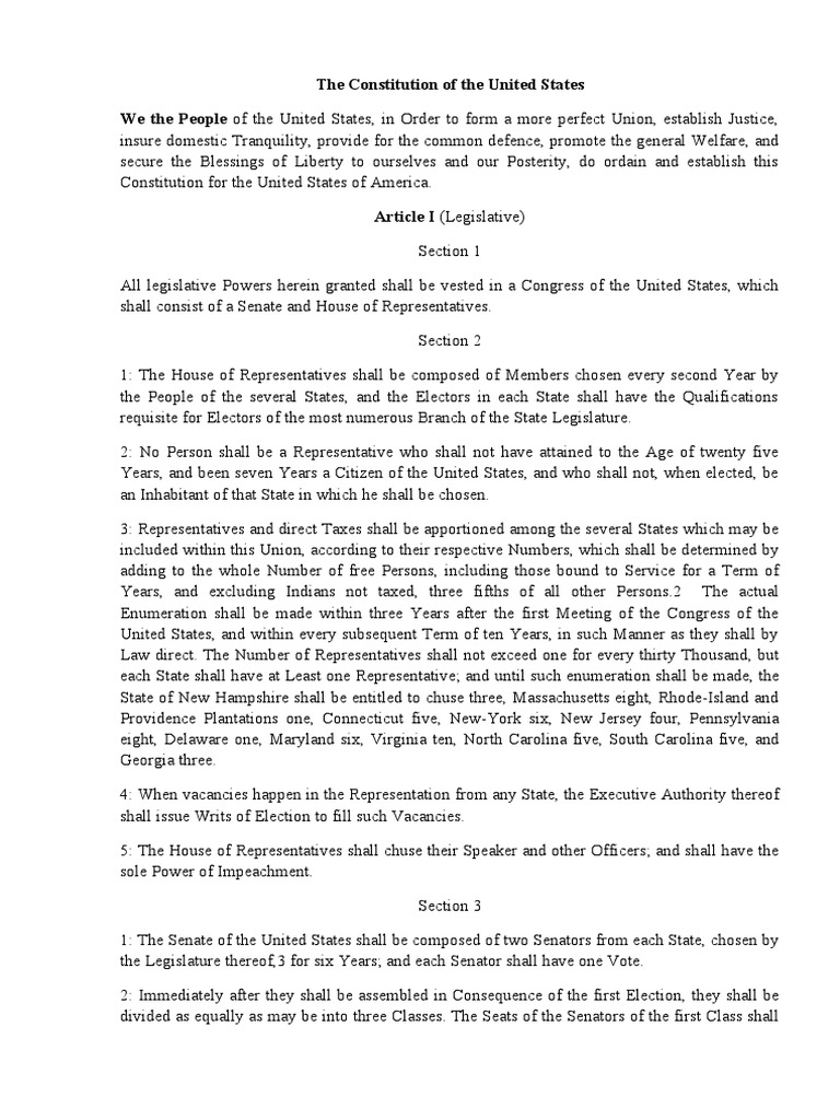 Overview of the U.S. Constitution | PDF | U.S. State | United States ...