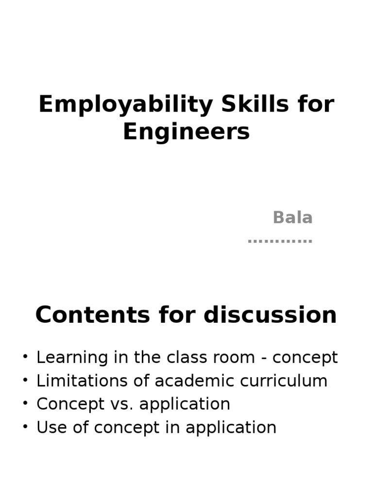 Essential Employability Skills for Engineers | PDF | Competence (Human ...