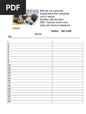 Modelo de Rifa Feito No Word - fundraisingnest.com