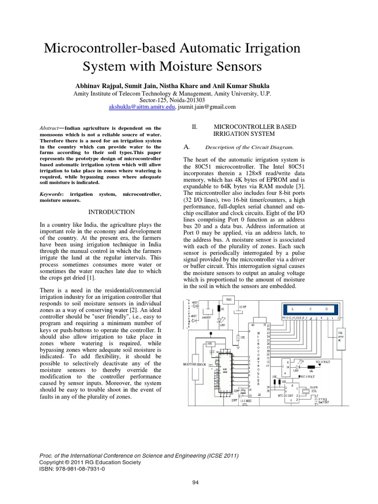 Automatic Irrigation System | PDF | Analog To Digital Converter ...