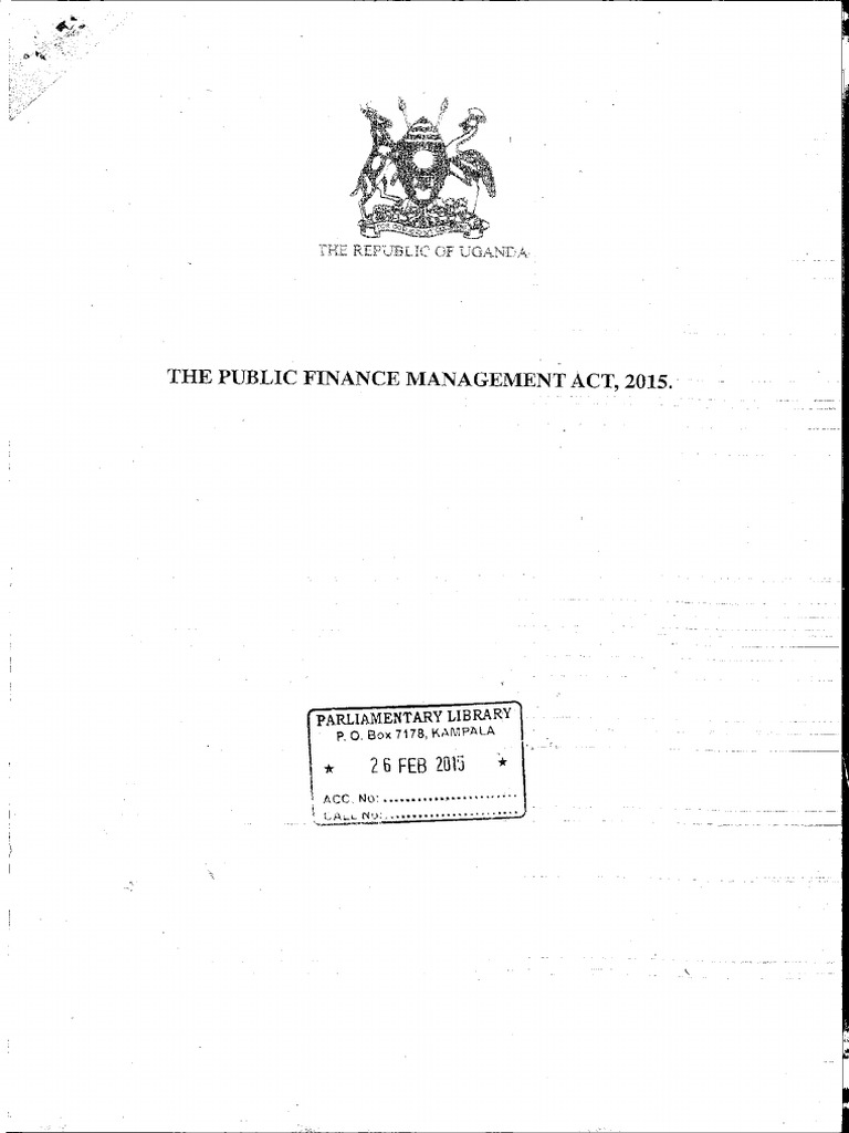 Public Finance Management Act 2015 | PDF | Public Finance | Economies