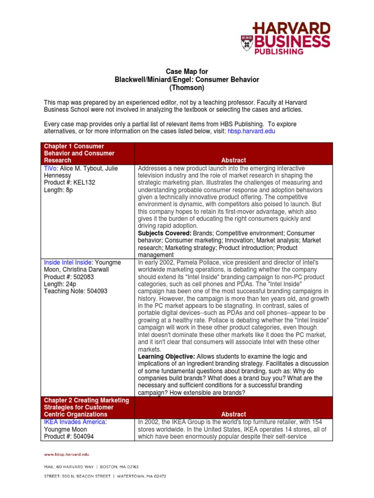 Strategic Case Analysis: Consumer Behavior Case Map for Blackwell ...