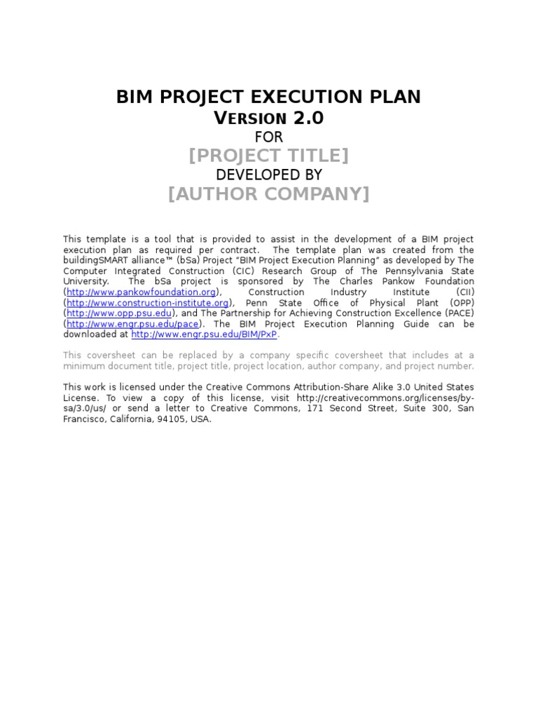 02a Bim PXP Template v2.0 (Word | PDF | Building Information Modeling ...