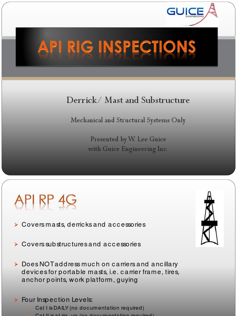 API Rig Inspection | Download Free PDF | Science | Engineering