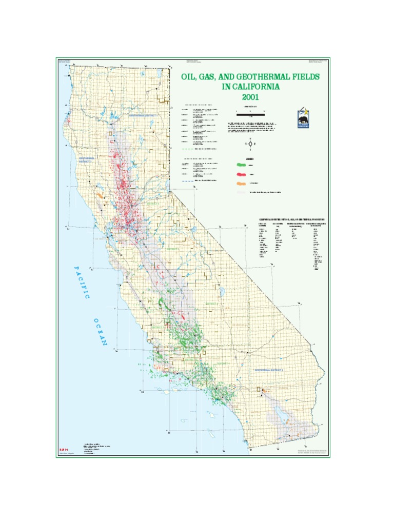 California Oil, Gas, and Geothermal Map | PDF | Travel