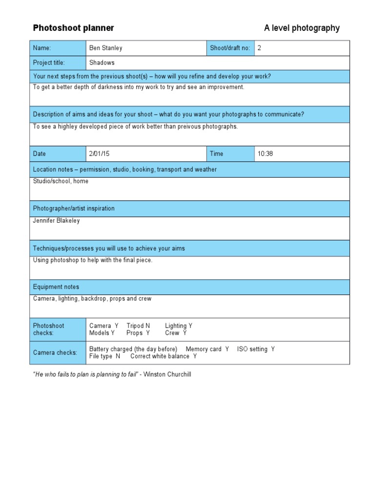Photo Planner For Shadow | PDF