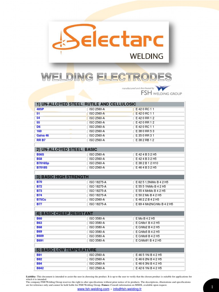 Selectarc Elektrody | PDF | Welding | Construction
