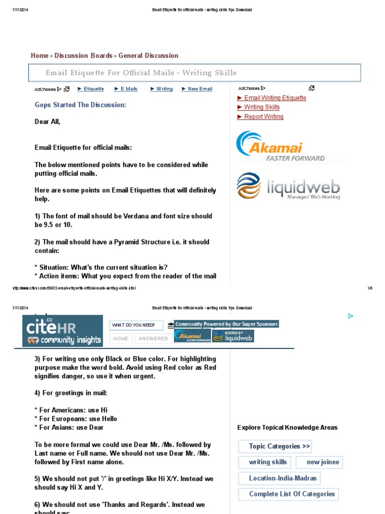 Email Writing Etiquette