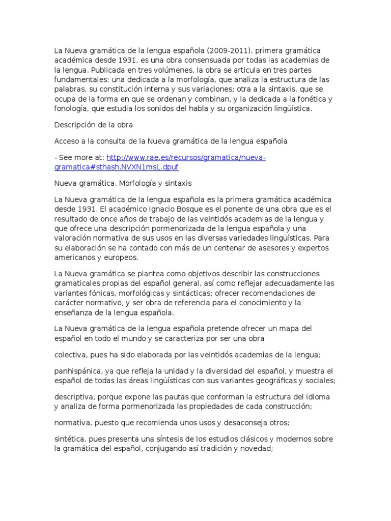 Nueva gramática de la lengua española | PDF | Lengua española | Don Quijote