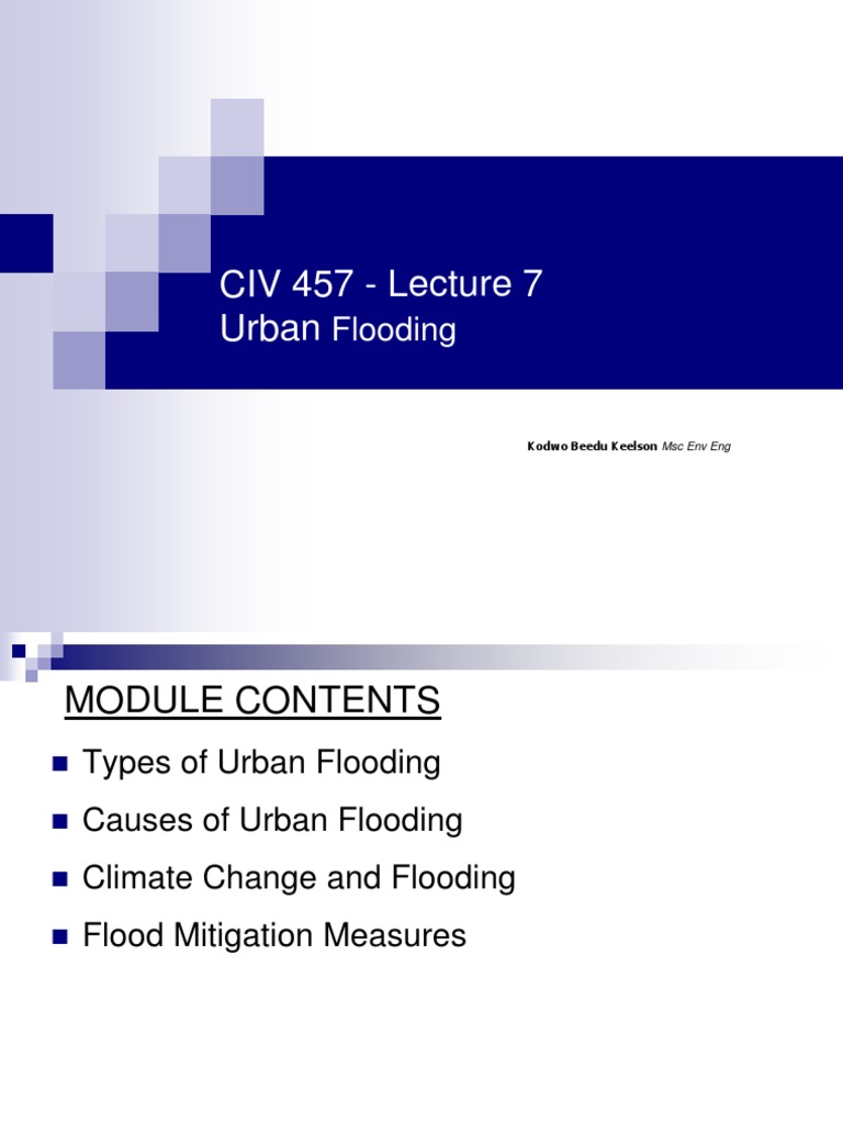 Lecture 7 Urban Flooding | PDF | Flood | Climate Change