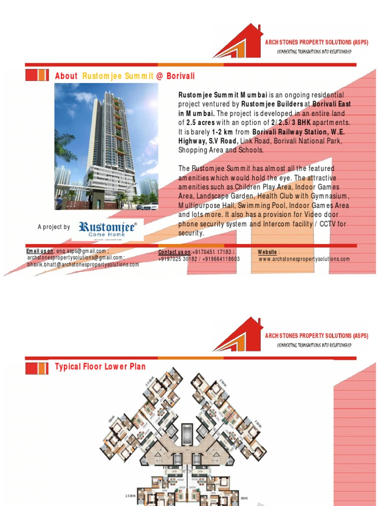 Rustomjee Summit Borivali Overview | PDF | Apartment | Business