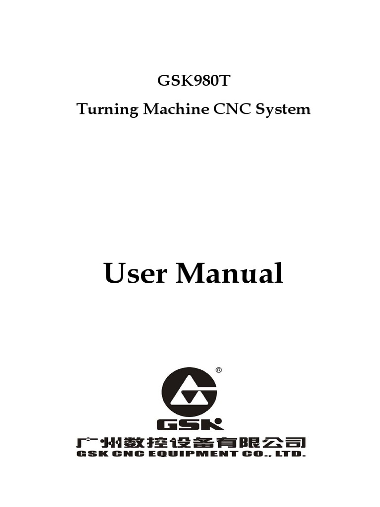 User Manual: GSK980T Turning Machine CNC System | PDF