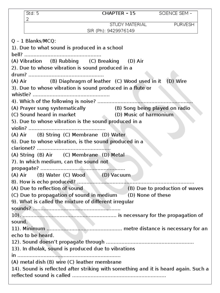 STD 5 Science CH - 15 | PDF