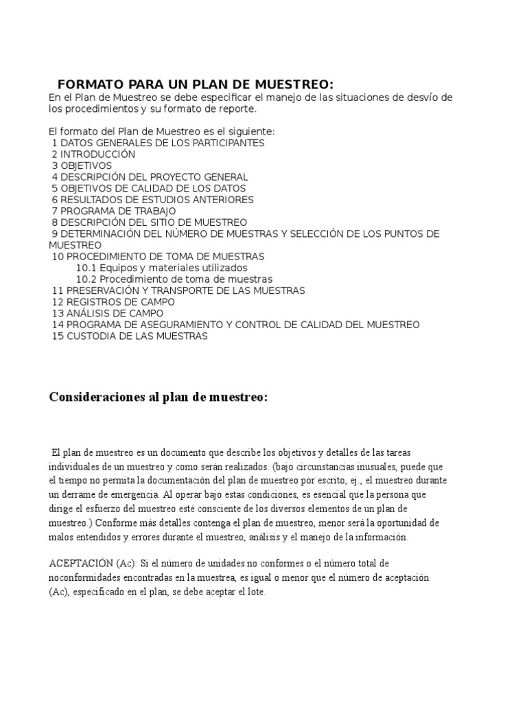Desarrollo de Un Plan de Muestreo | PDF | Muestreo (Estadísticas ...