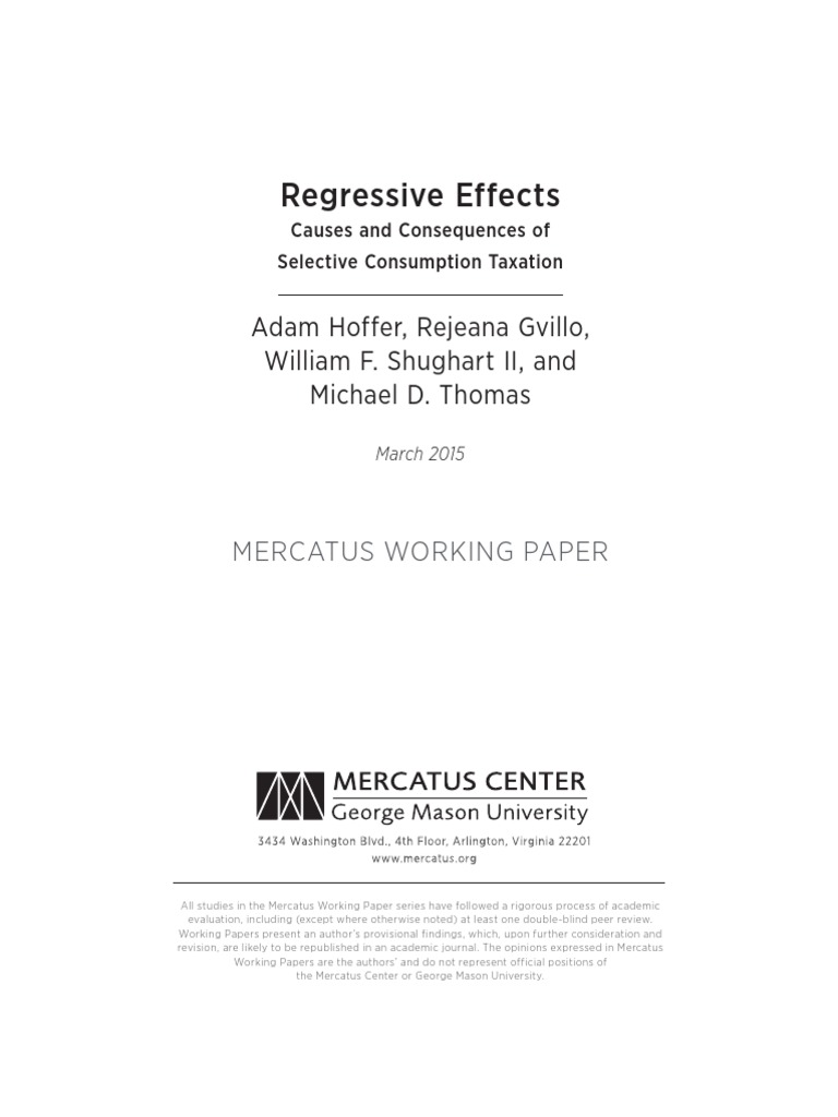 Regressive Effects: Causes and Consequences of Selective Consumption ...