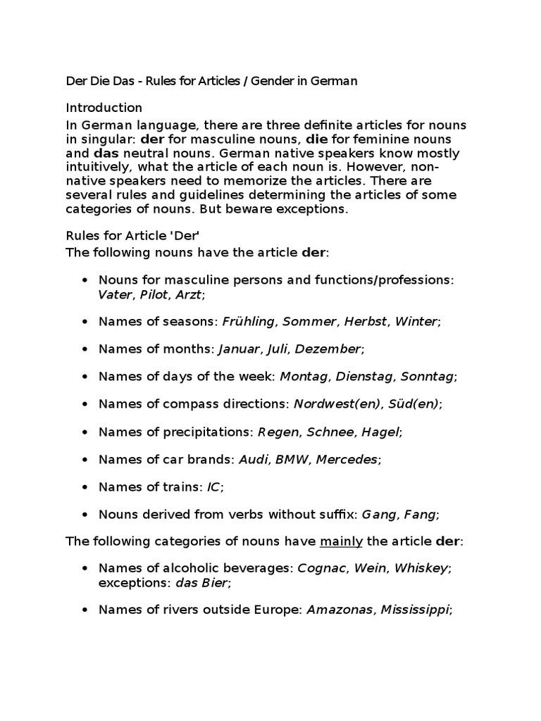German Articles | PDF | Grammatical Gender | Noun