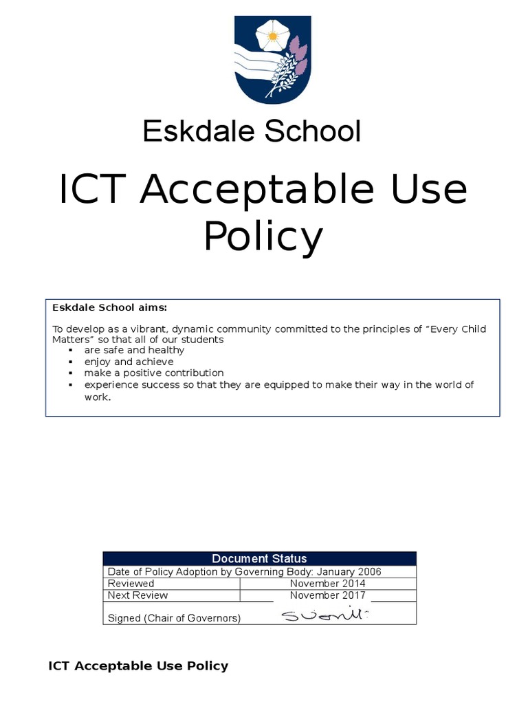 ICT Acceptable Use Policy | PDF | Information Age | Communication