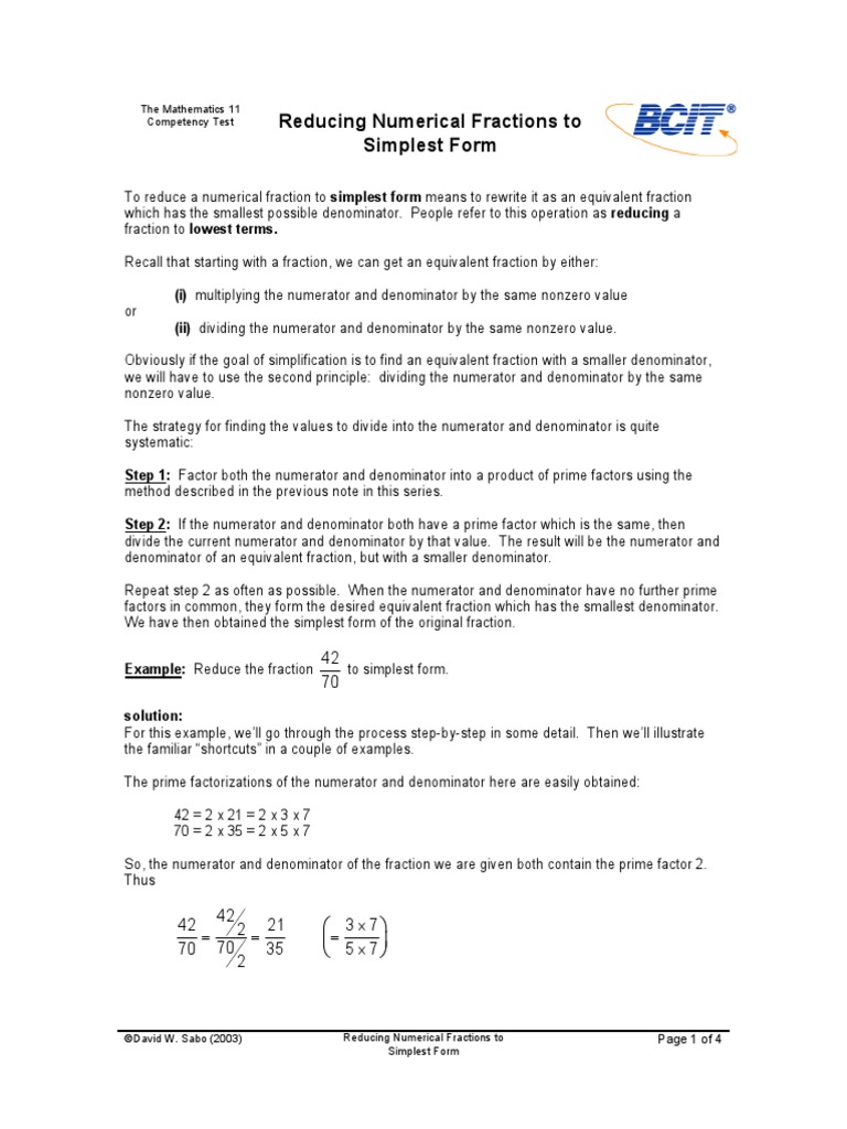 Simpl Form | PDF | Fraction (Mathematics) | Mathematical Concepts