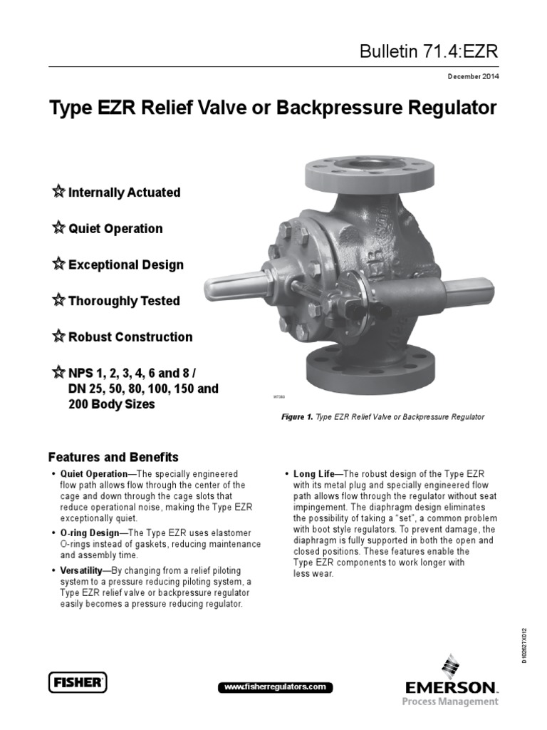 Type EZR Relief Valve or Backpressure Regulator | PDF | Valve | Pipe ...