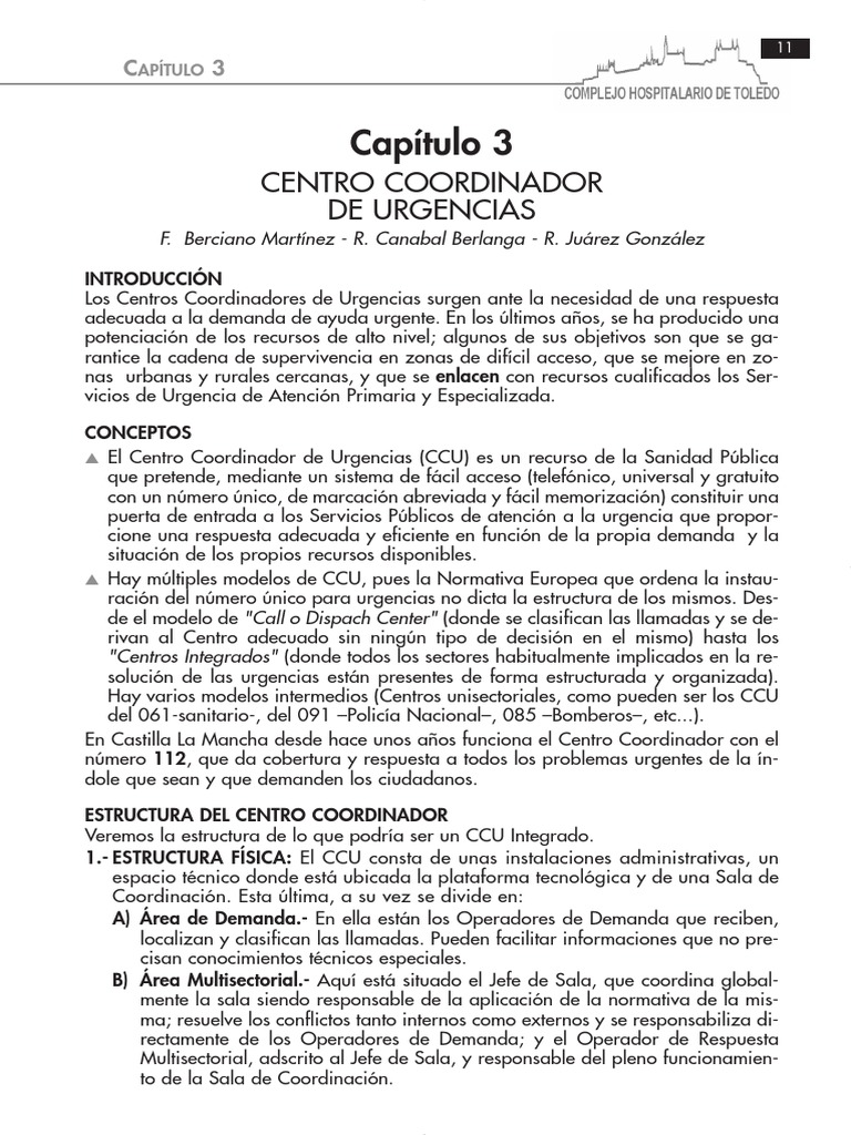 Estructura y Función del CCU en Urgencias | PDF | Reanimación ...
