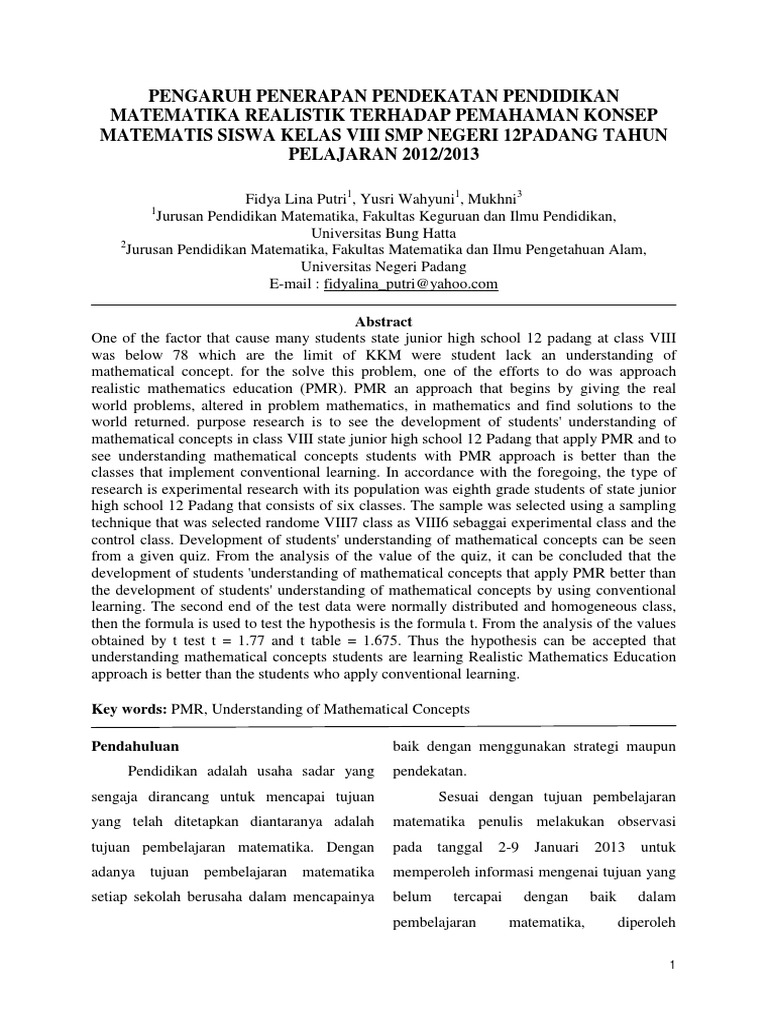 Fidya Lina Putri Pmat Fkip | PDF