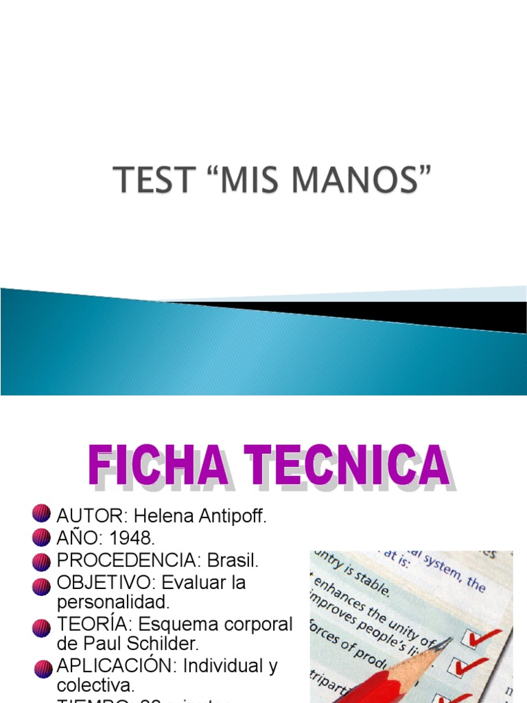 Test de la Mano: Evaluación Psicológica | PDF | Conceptos psicologicos ...