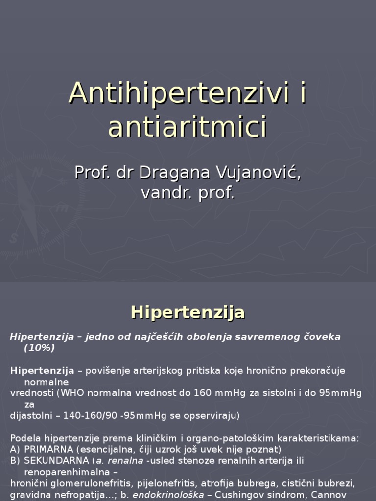 Antihipertenzivi I Antiaritmici (Klinicka Farmacija) | PDF