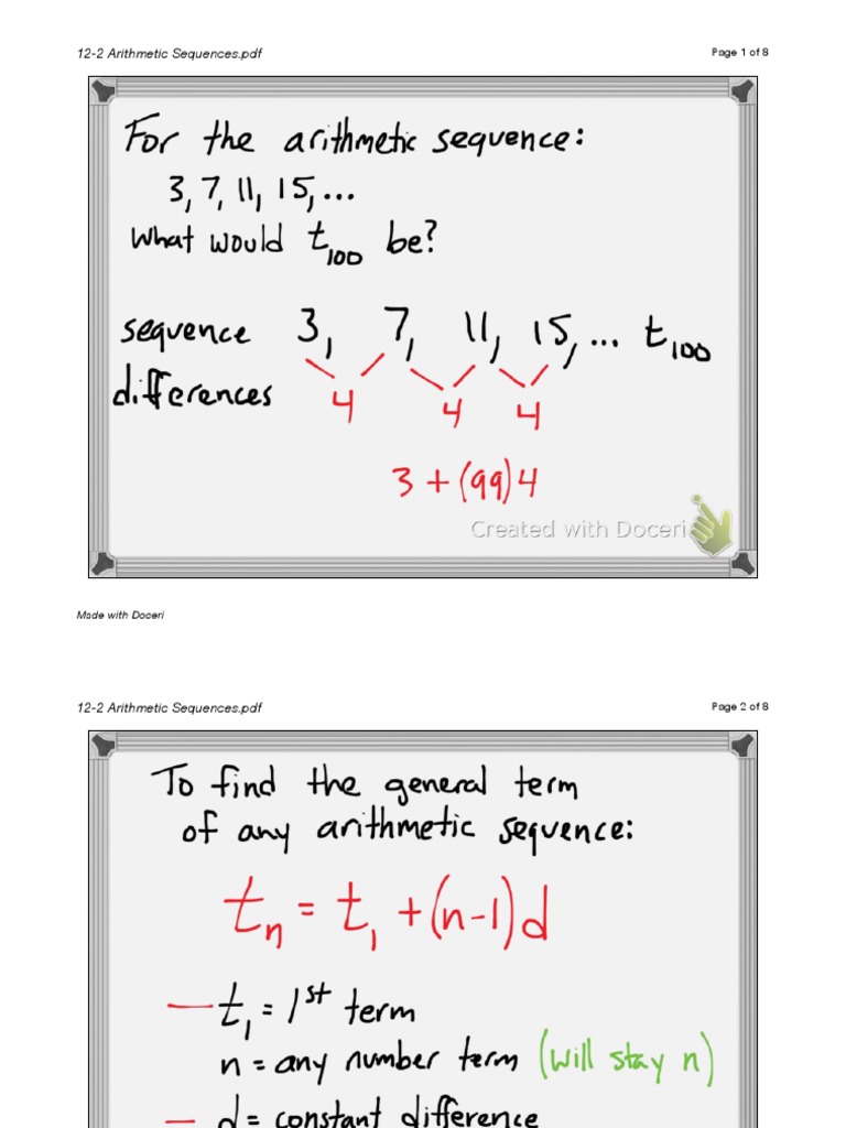 12-2 Arithmetic Sequences | PDF | Teaching Methods & Materials