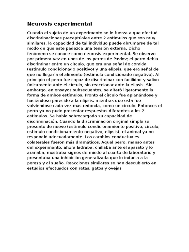 Neurosis Experimental | PDF | Hipertensión | Medicina CLINICA