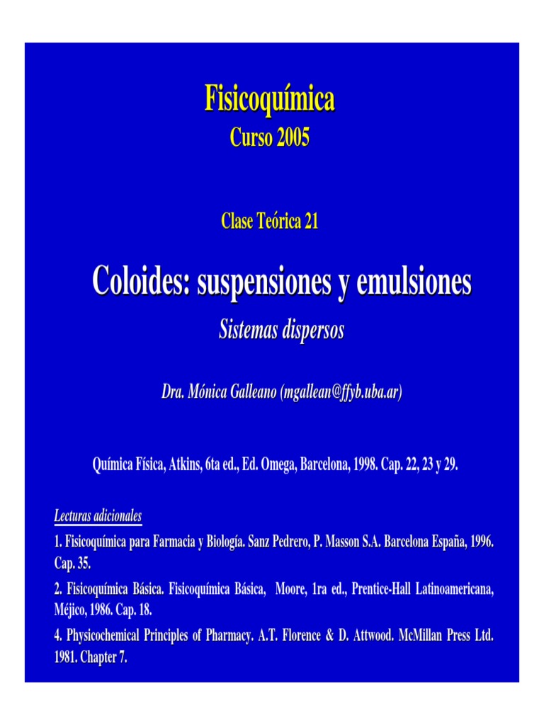 13 Coloides - Fisicoquimica PDF | PDF | Coloide | Química Física