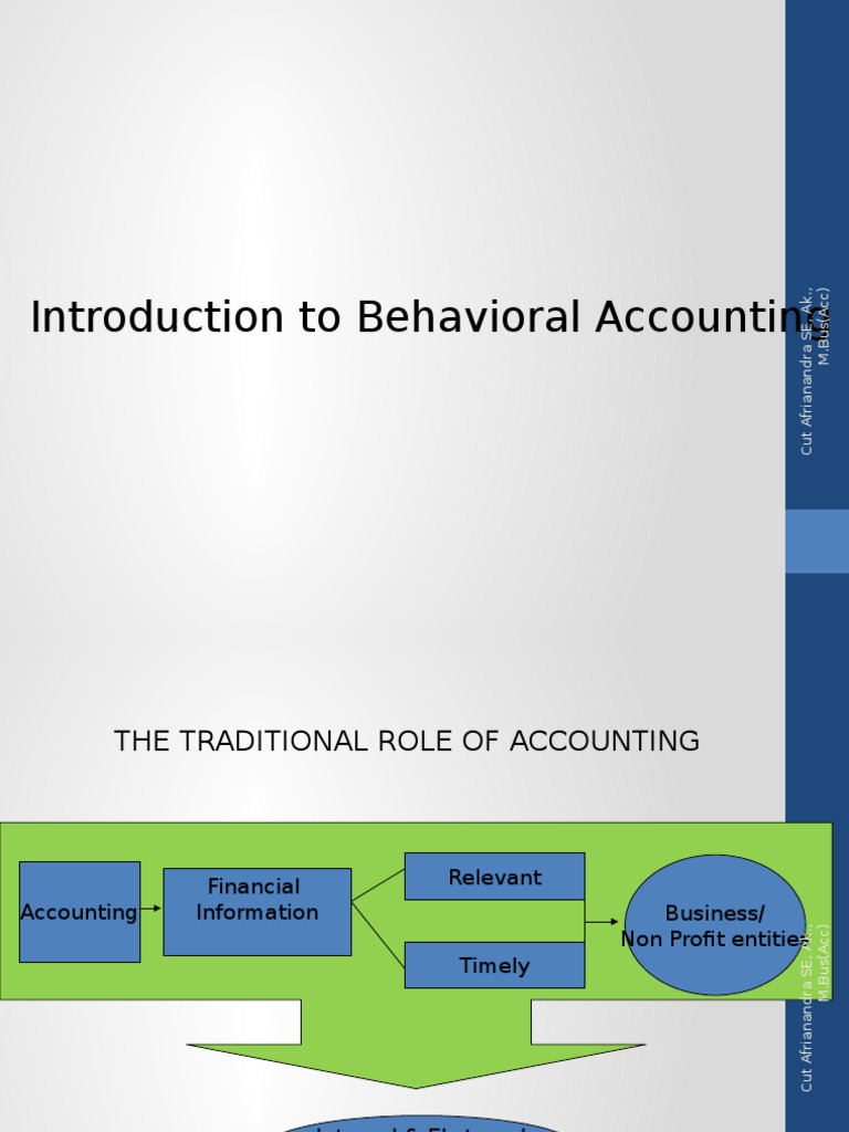 Chapter 1_introduction to Behavioral Accounting | Science | Accounting
