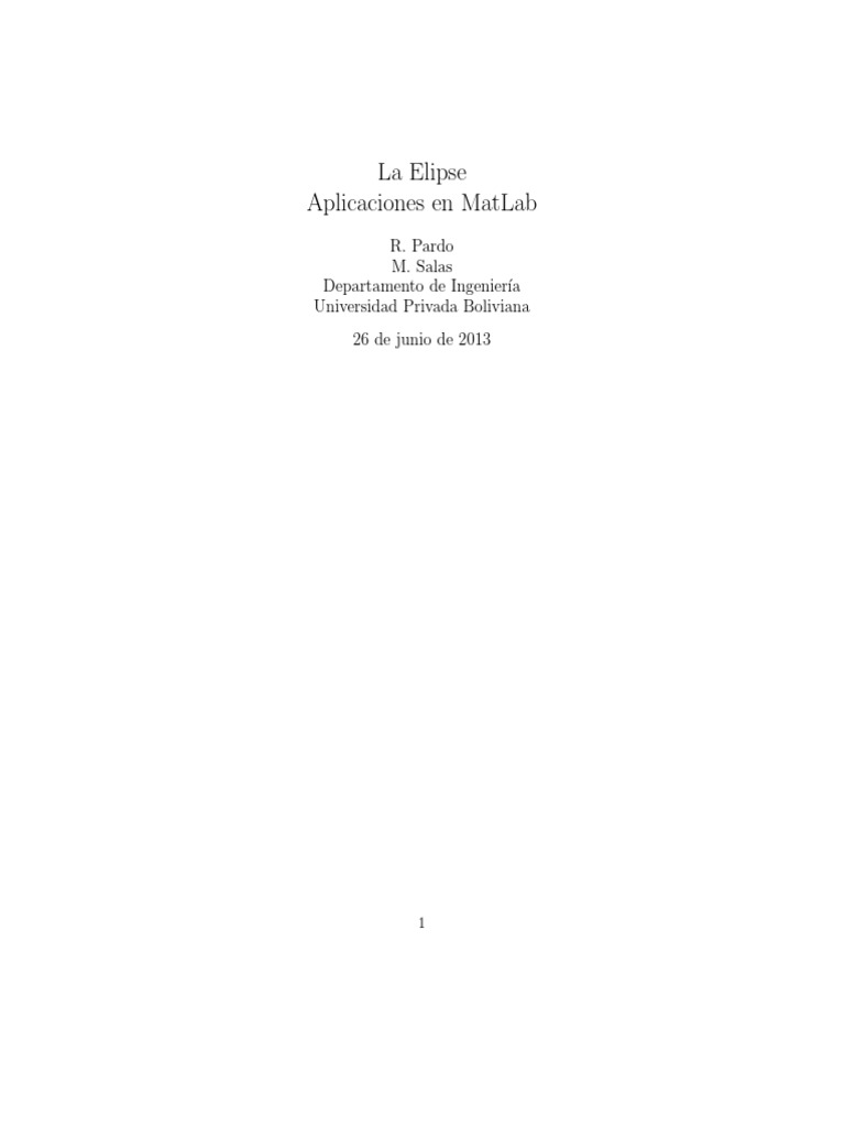 Aplicación de La Elipse en MatLab | PDF | Geometría Elemental | Geometría