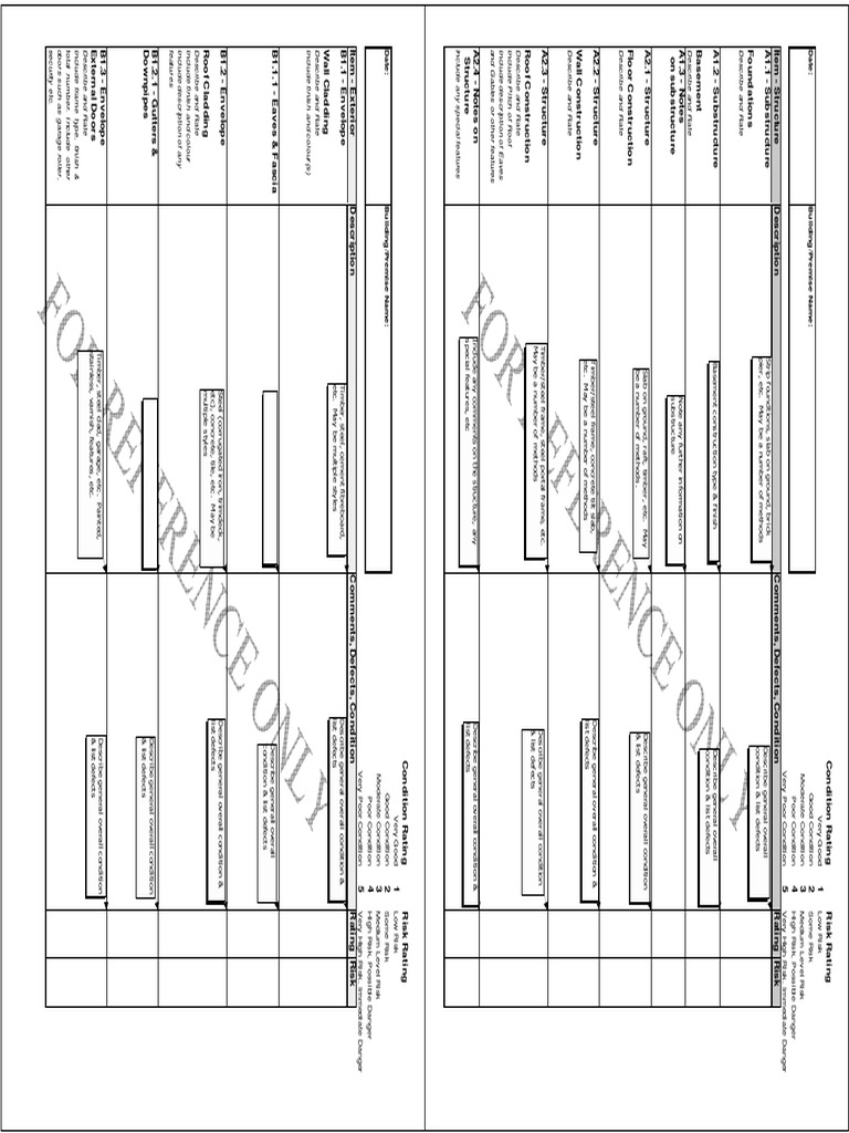Building Condition Assessment Audit Form | PDF | Framing (Construction ...